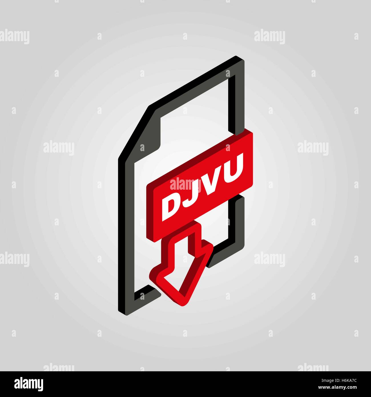 The DJVU icon.3D isometric file format symbol. Flat Vector illustration ...