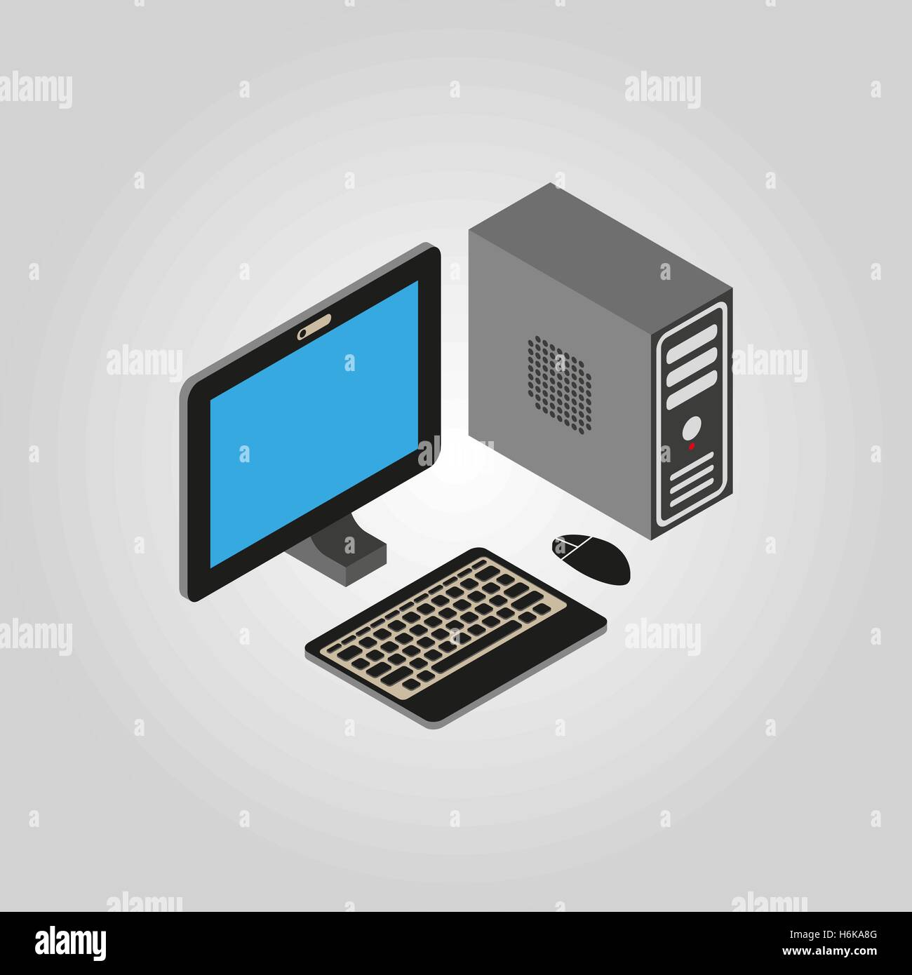 The computer icon. PC, desktop symbol.3D isometric. Flat Vector ...