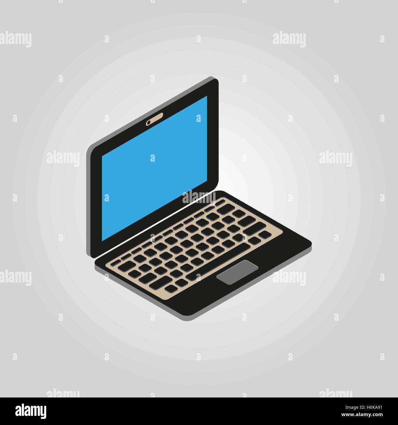 The computer icon. PC, desktop, laptop symbol.3D isometric. Flat Vector ...