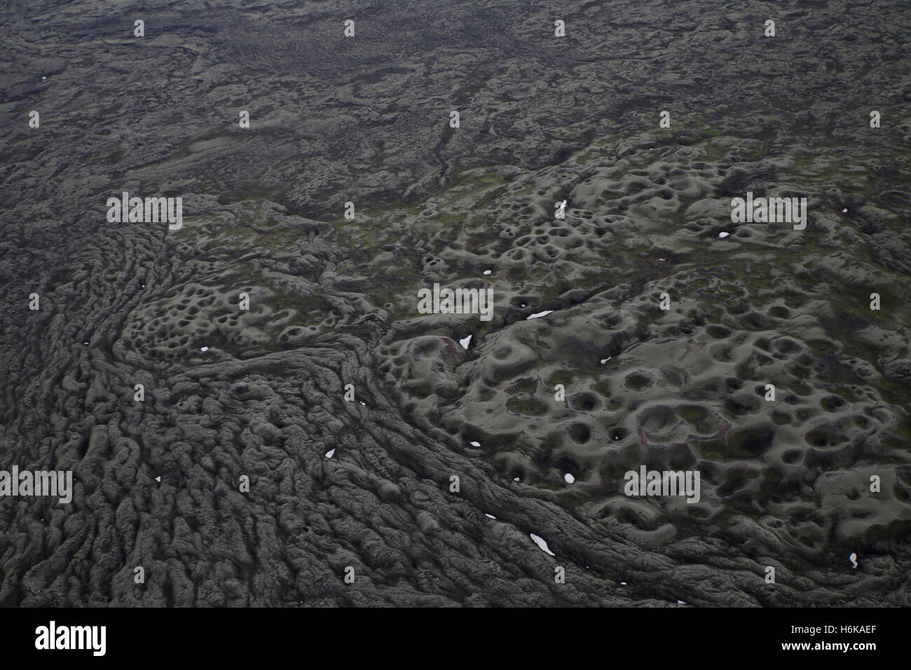 Aerial view, Laki craters, Laki or Lakagigar vulcanic fissure, Iceland ...