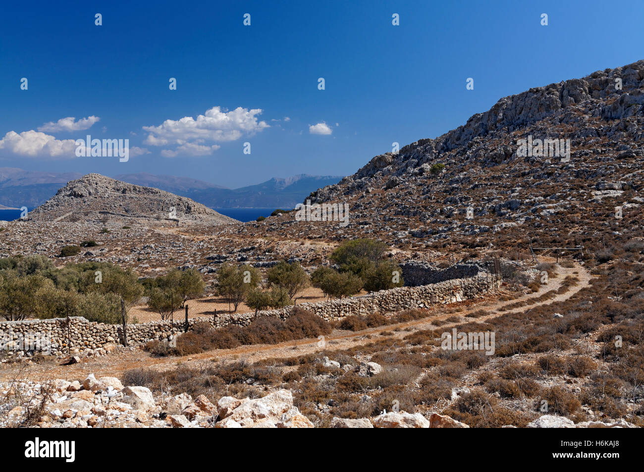 Remote and wild mountain landscape high up in the mountainous interior ...