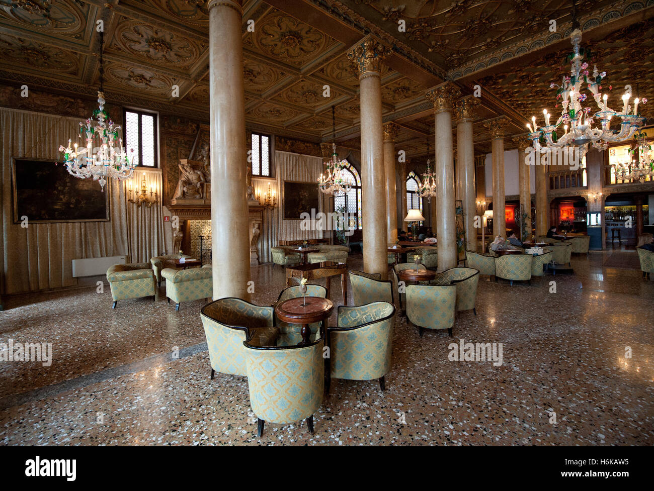 The foyer at Hotel Danieli Venice Italy Stock Photo - Alamy
