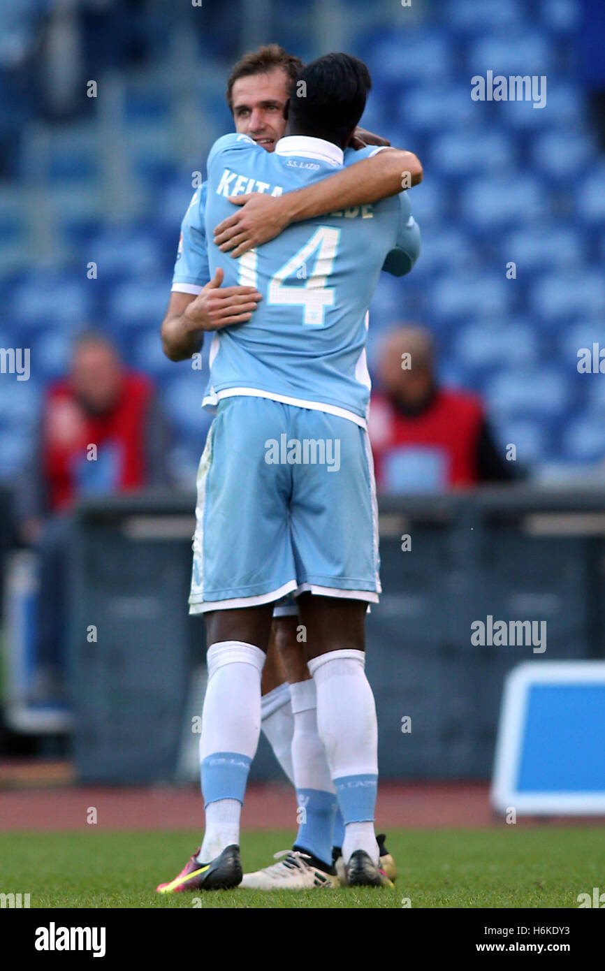 Rome, Italy. 30th October, 2016. Lulic score the gol and celebrates ...