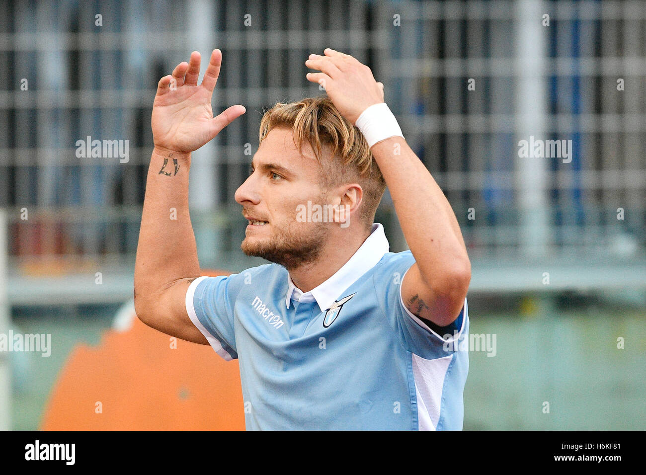 Rome, Italy. 30th Oct, 2016. Ciro Immobile of Lazio celebrates his ...