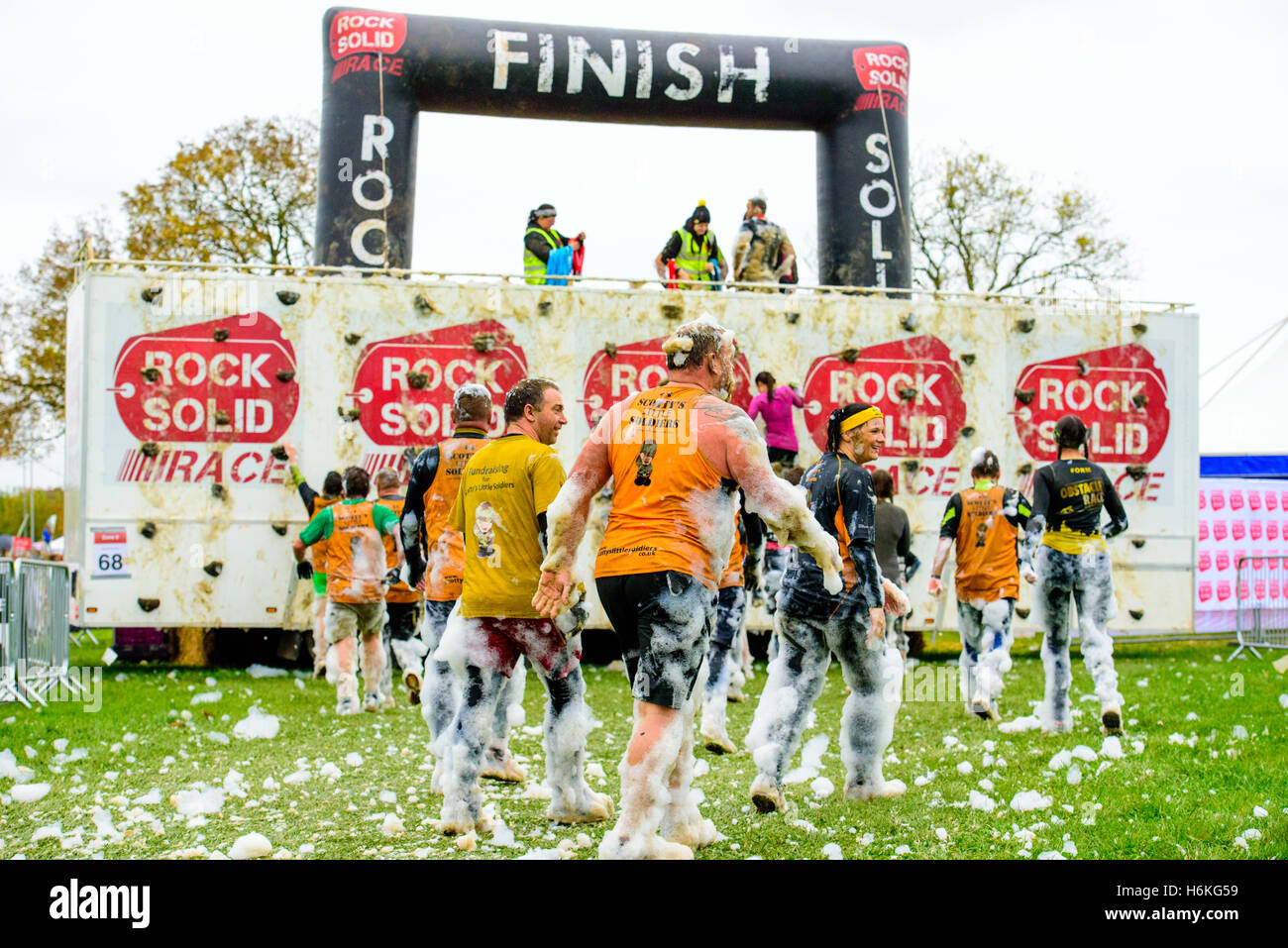 Silverstone, Milton Keynes, UK. October 29th 2016. Runners emerge from ...