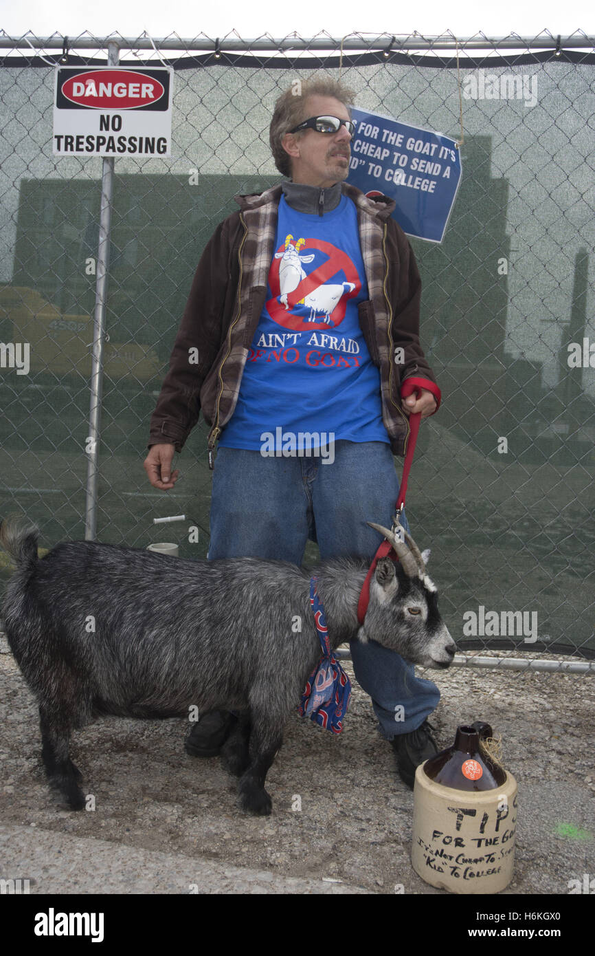Chicago, IL, USA. 30th Oct, 2016. Cubs fans gather near Wrigley Field ...