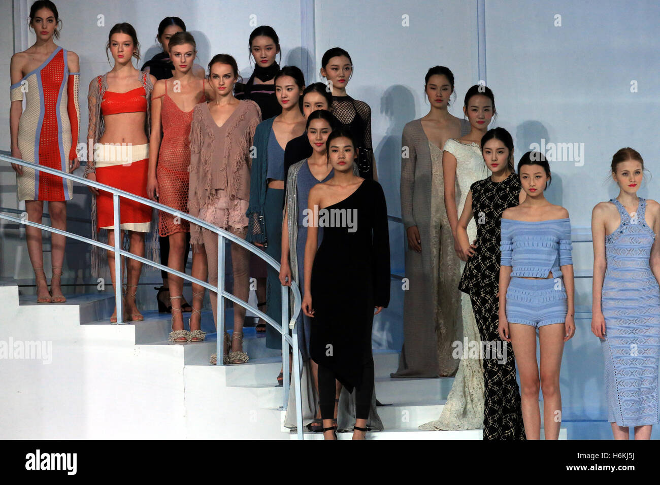 Beijing, China. 30th Oct, 2016. Models present creations during the ...