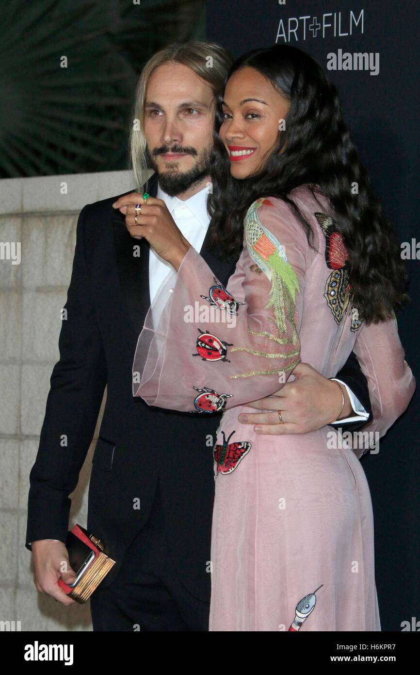 Los Angeles, CA, USA. 29th Oct, 2016. Marco Perego, Zoe Saldana at ...