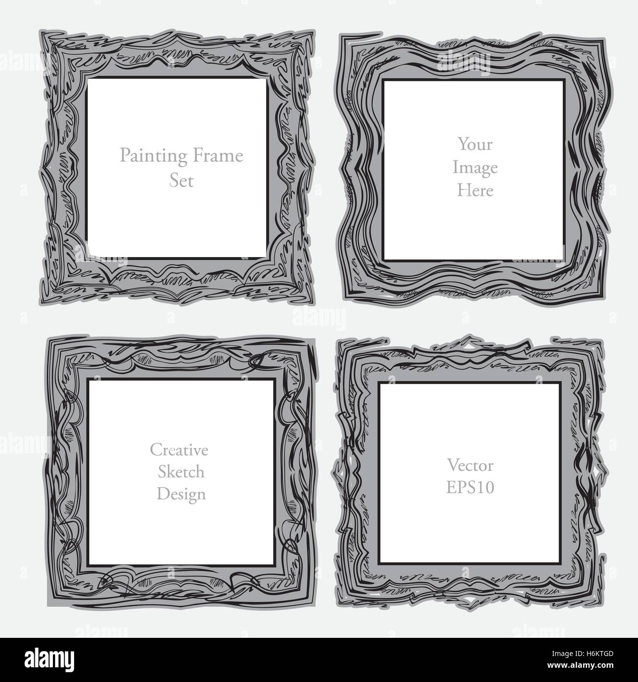 elegant antique square picture frame set vector illustration Stock ...