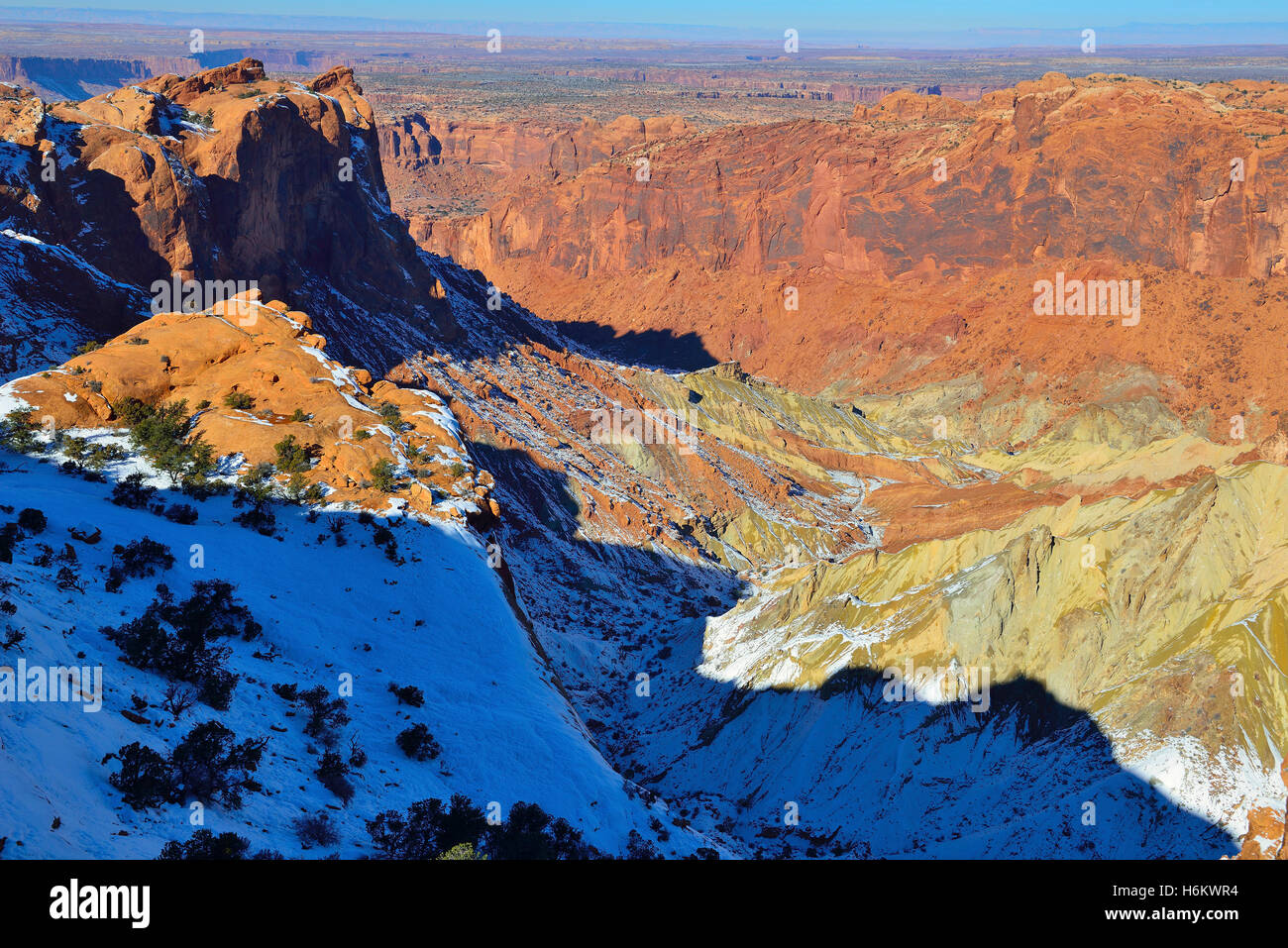 Upheaval Dome in Canyonlands National Park, Utah in winter Stock Photo ...