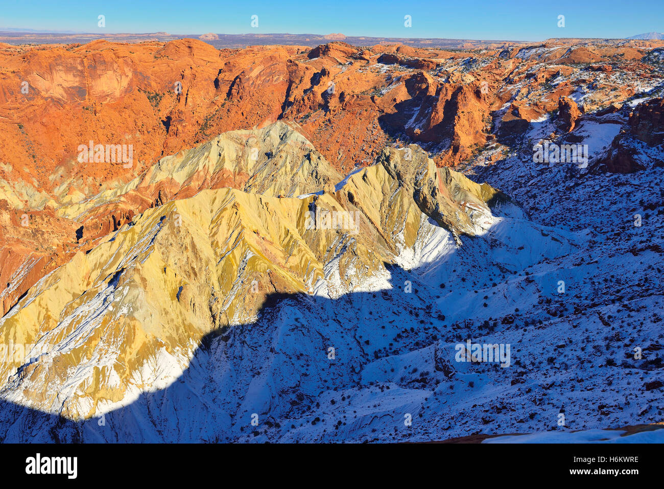 Upheaval Dome in Canyonlands National Park, Utah in winter Stock Photo ...