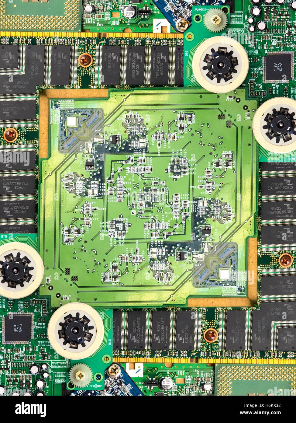 A kaleidoscope image made from the inside of a computer - its ...