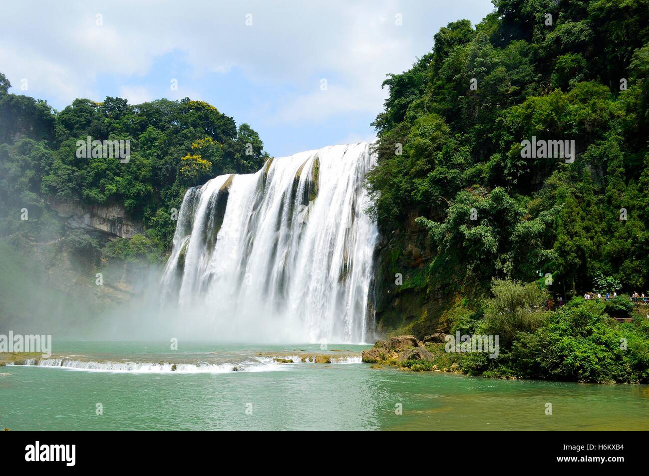 China Guizhou Huangguoshu waterfall in summer. It is one of the largest ...