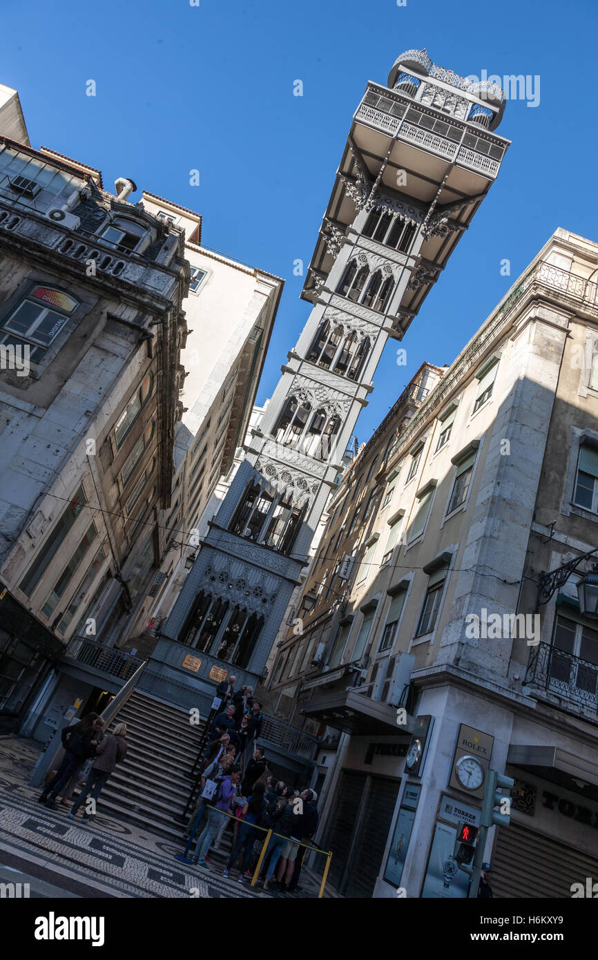 Santa Justa Lift or Elevator, Lisbon, Portugal Stock Photo - Alamy