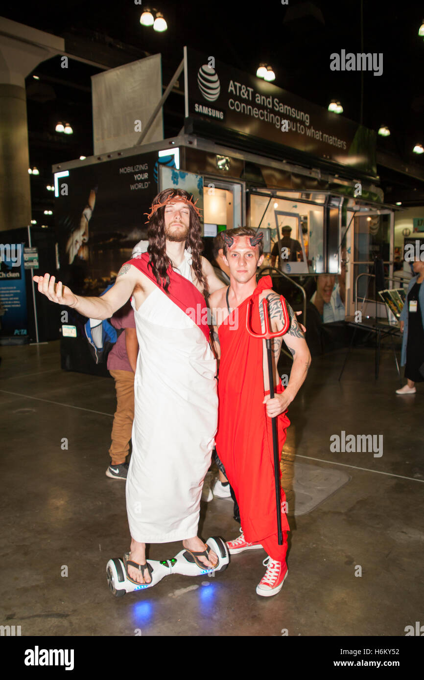 STAN LEE LA COMIC CON: Cosplayers dressed as Jesus and the Devil. Jesus ...