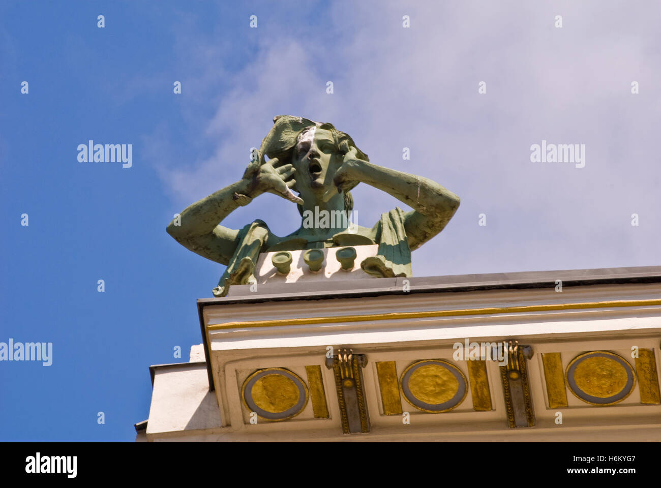 Female sculpture at the top of the Austrian Postal Savings Bank, Vienna ...