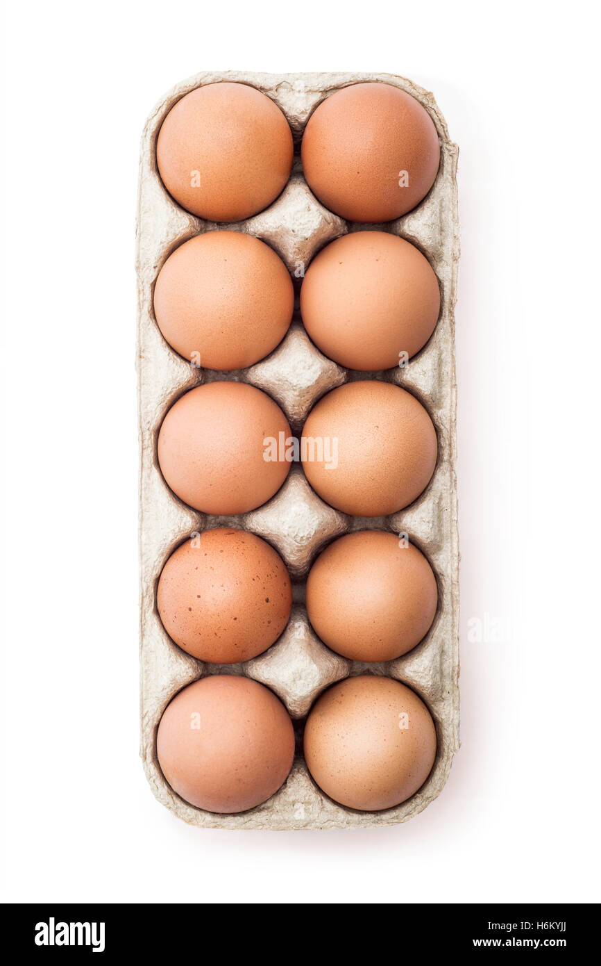 Organic Egg Pack Isolated on White Stock Photo - Alamy