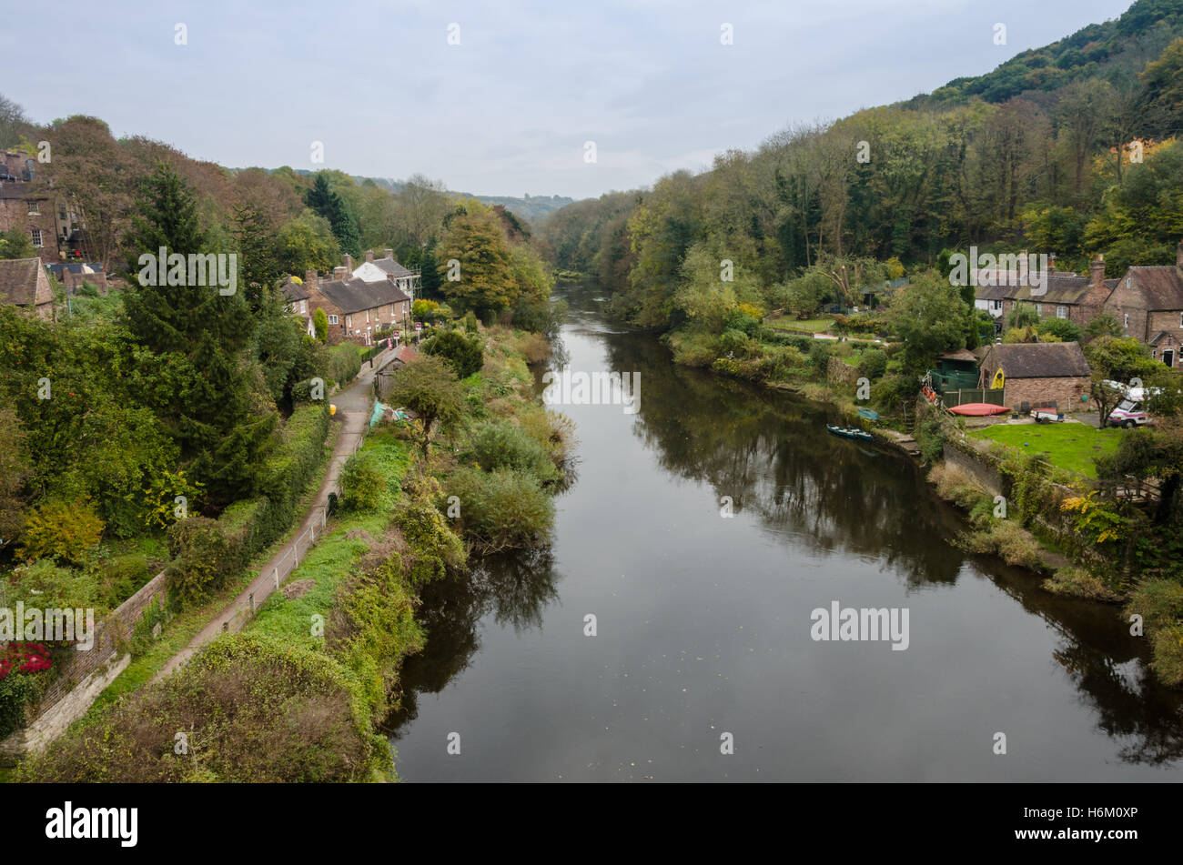 Looking down the River Severn from on top of the Iron bridge in ...