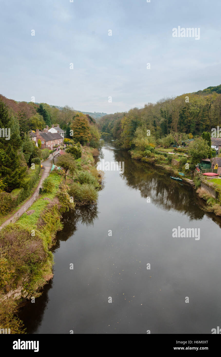 Looking down the River Severn from on top of the Iron bridge in ...