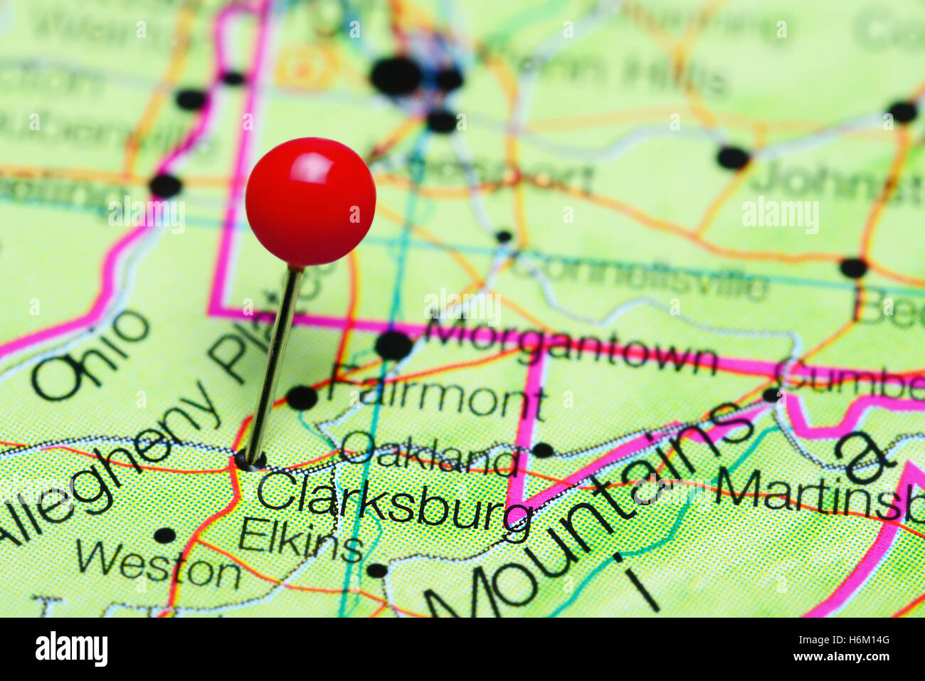 Clarksburg map hi-res stock photography and images - Alamy