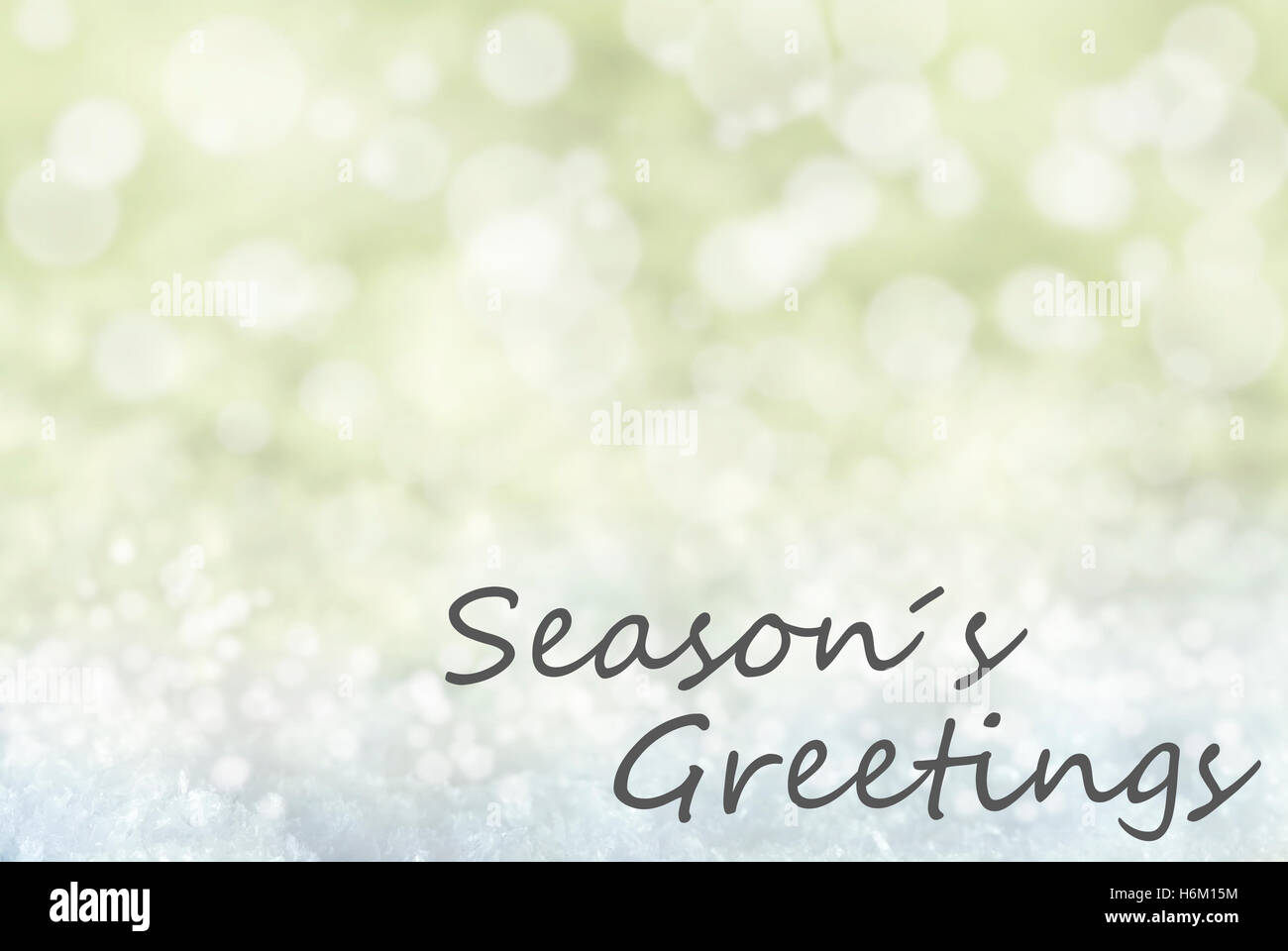 Golden Bokeh Christmas Background, Snow, Text Seasons Greetings Stock ...