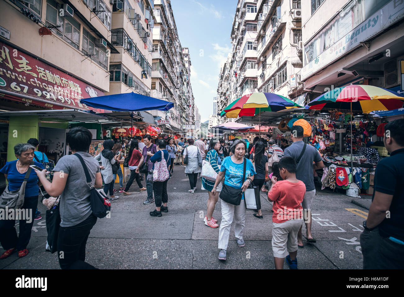 Fa Yuen Street Mong Kok, Hong Kong Traditional Local Market Stock Photo ...