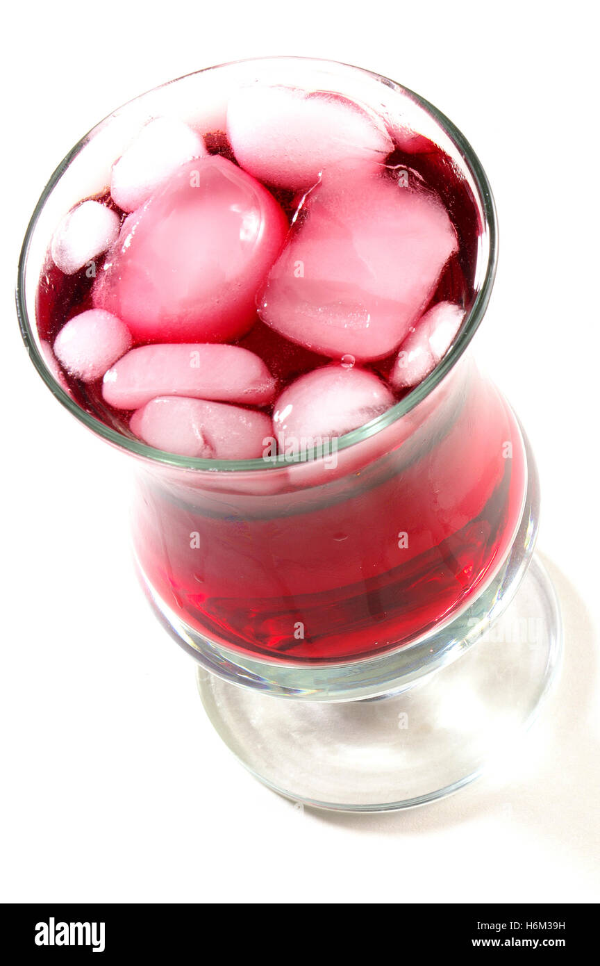 grape juice with ice cubes Stock Photo - Alamy