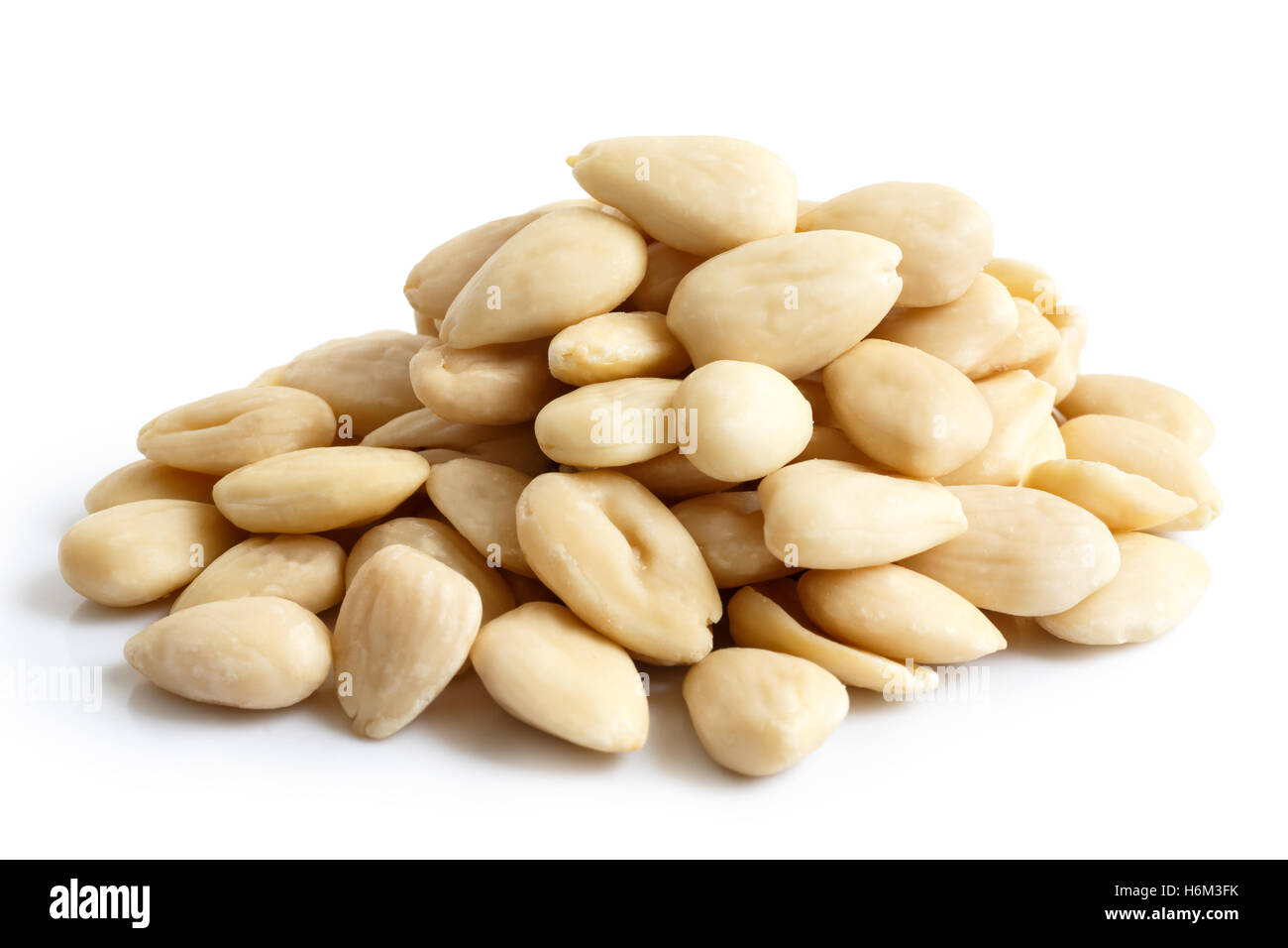 Pile of peeled whole almonds isolated on white Stock Photo - Alamy