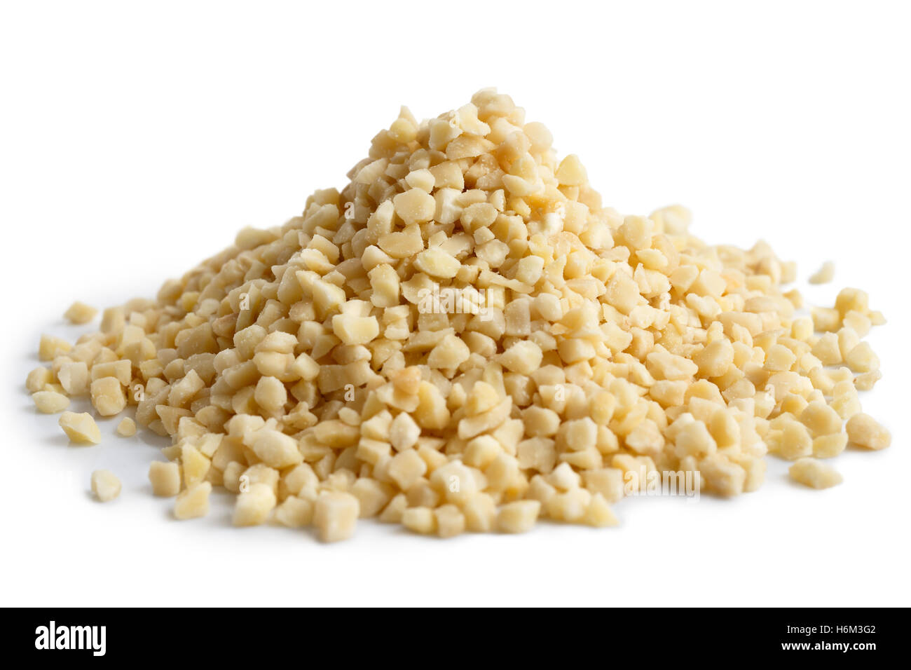 Pile of peeled chopped almonds isolated on white Stock Photo - Alamy