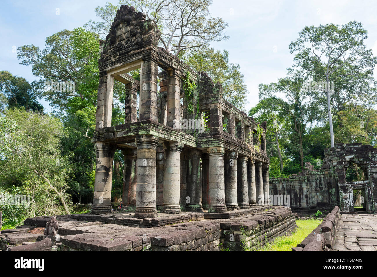 The ruins of Angkor Wat temple Preah Khan (a possible library and the ...