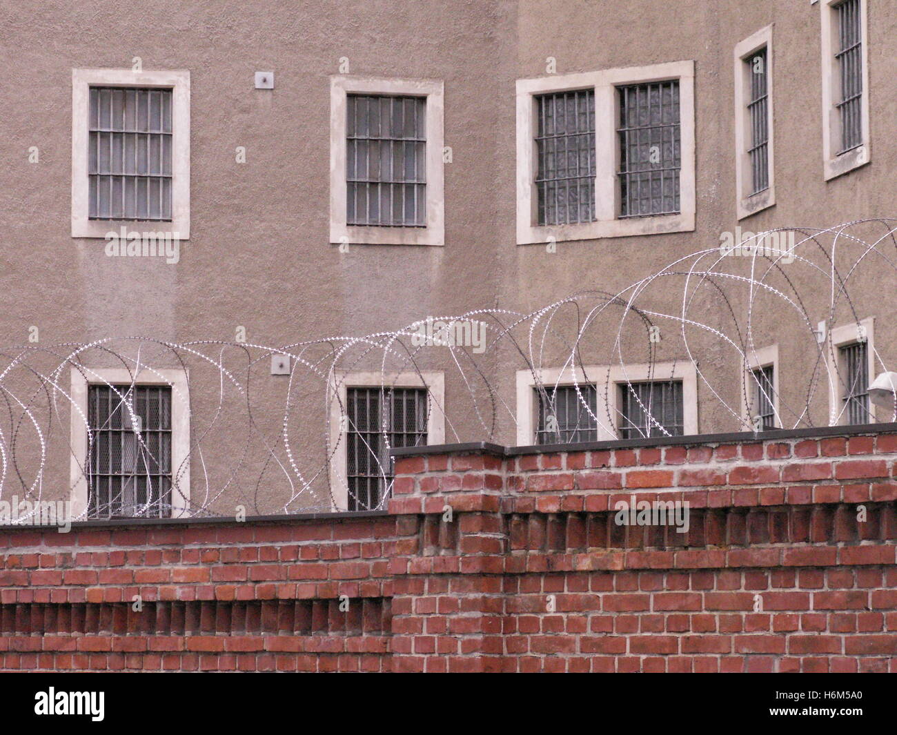 prison with barbed wire fence Stock Photo - Alamy