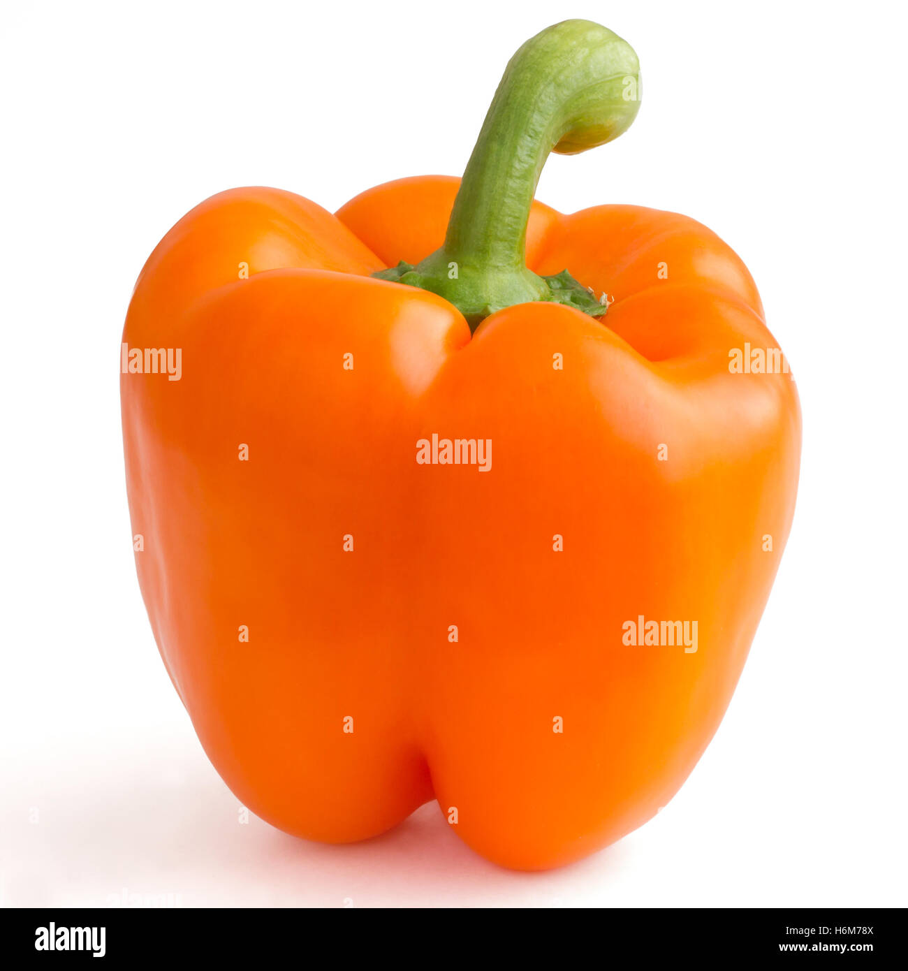 Single orange bell pepper isolated on white Stock Photo - Alamy