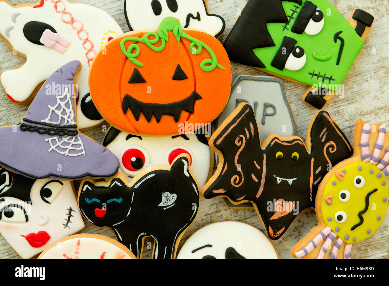 Halloween cookies with different shapes. Sweet tradition Stock Photo ...