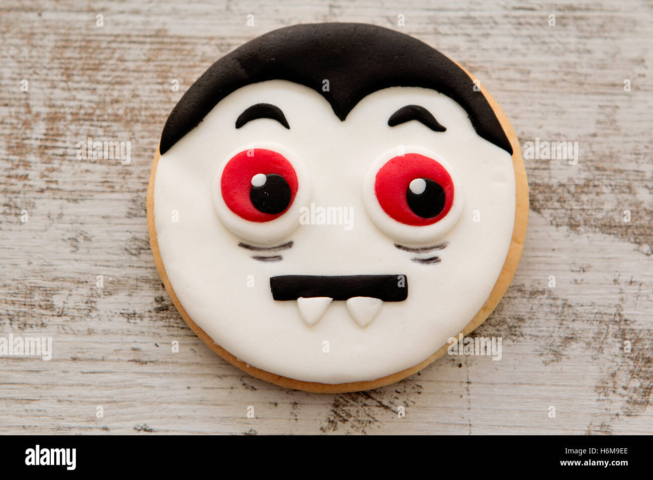 Halloween cookie with shape Dracula face. Sweet tradition Stock Photo ...