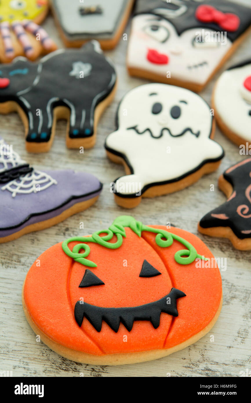 Halloween cookies with different shapes. Sweet tradition Stock Photo ...