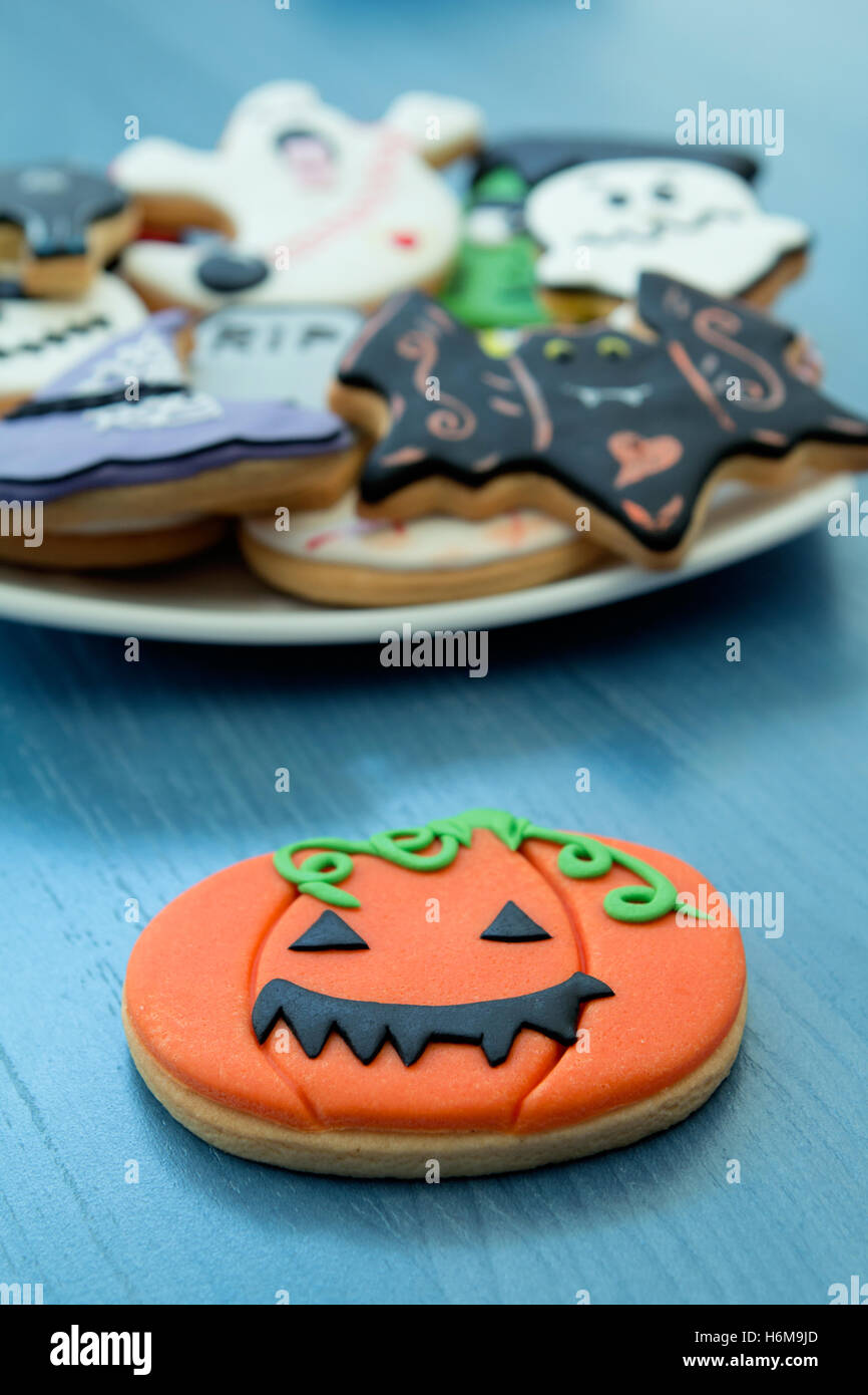 Halloween cookies with different shapes. Sweet tradition Stock Photo ...
