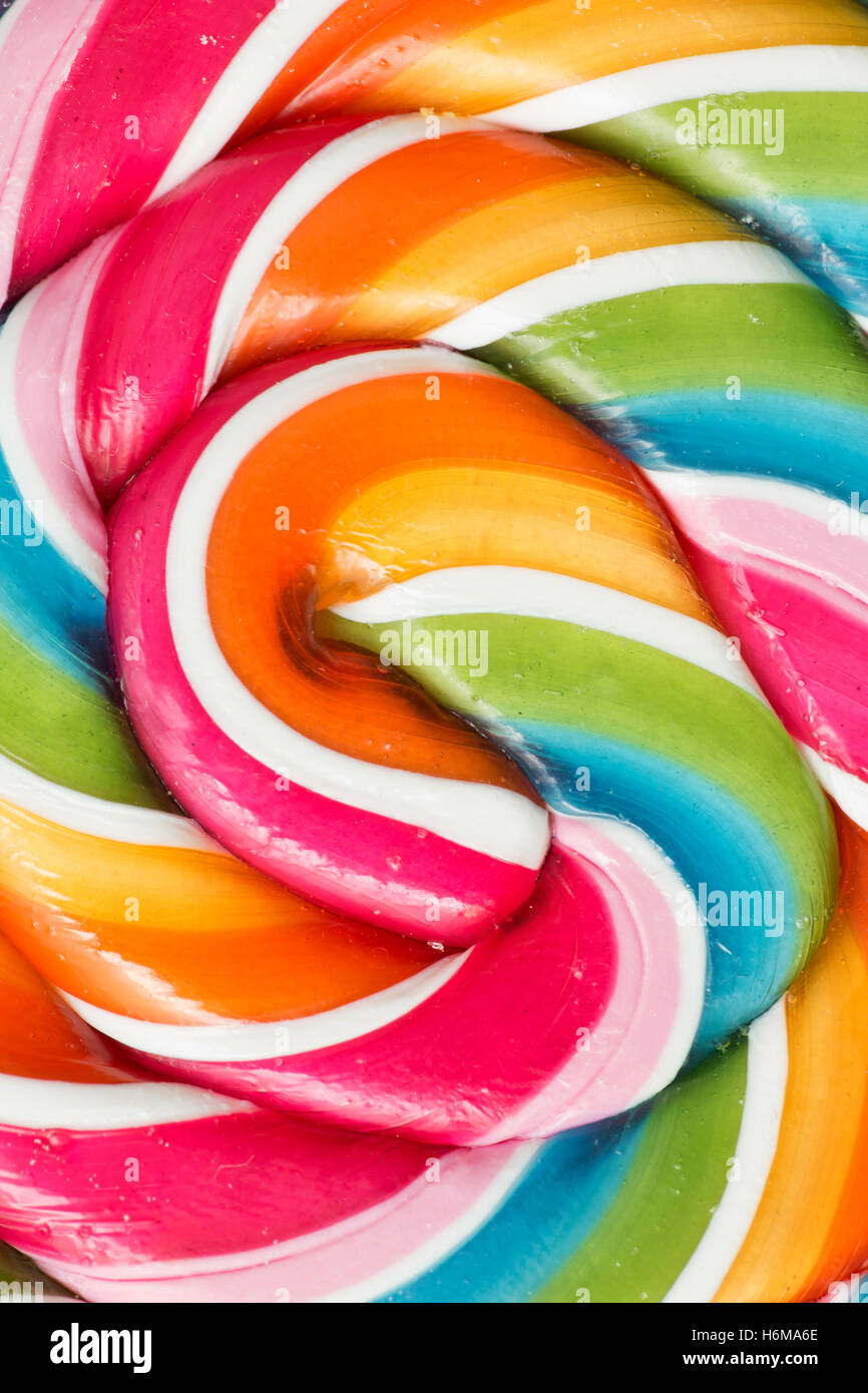 Shapes and colors of a close up lollipop Stock Photo - Alamy