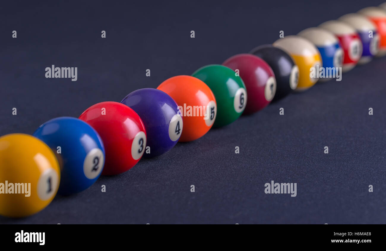 Billiard balls on table background hi-res stock photography and images ...