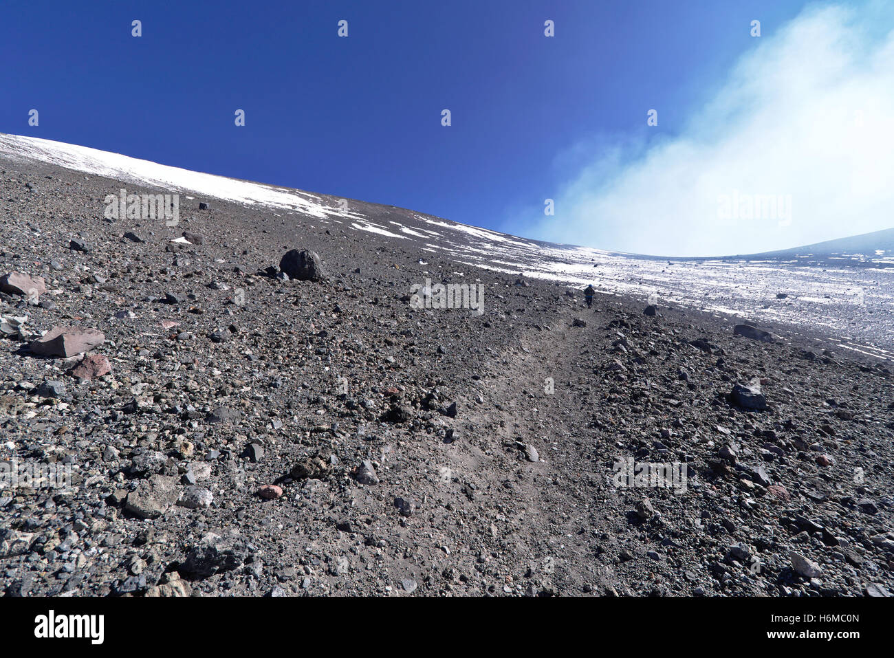 View from Lascar mountain while scaling. This mountain is an active ...