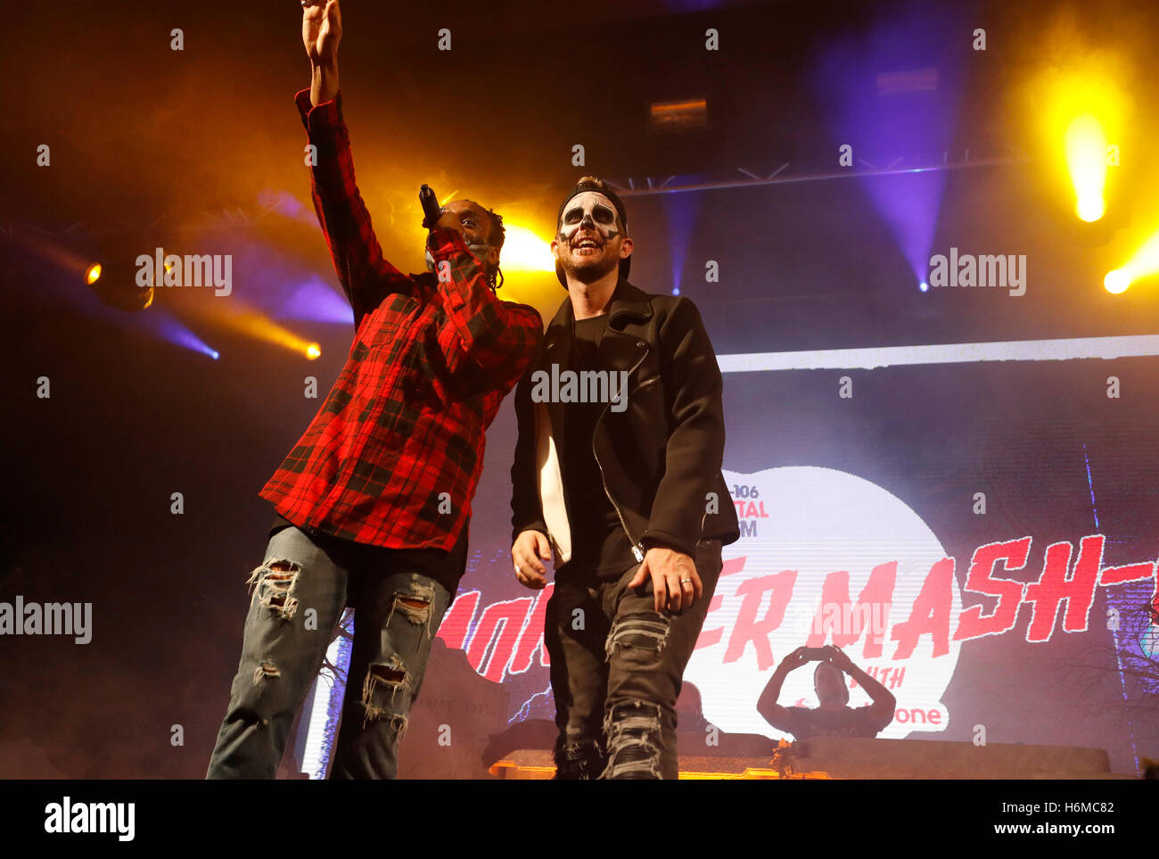 MC Justyce and Sigma performing on stage during Capital FM's Monster ...