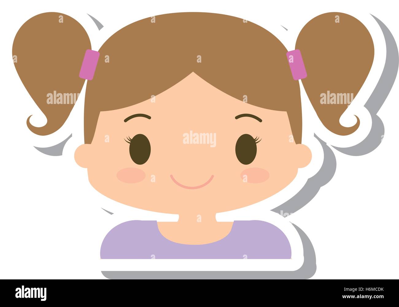 happy girl character avatar vector illustration design Stock Vector ...