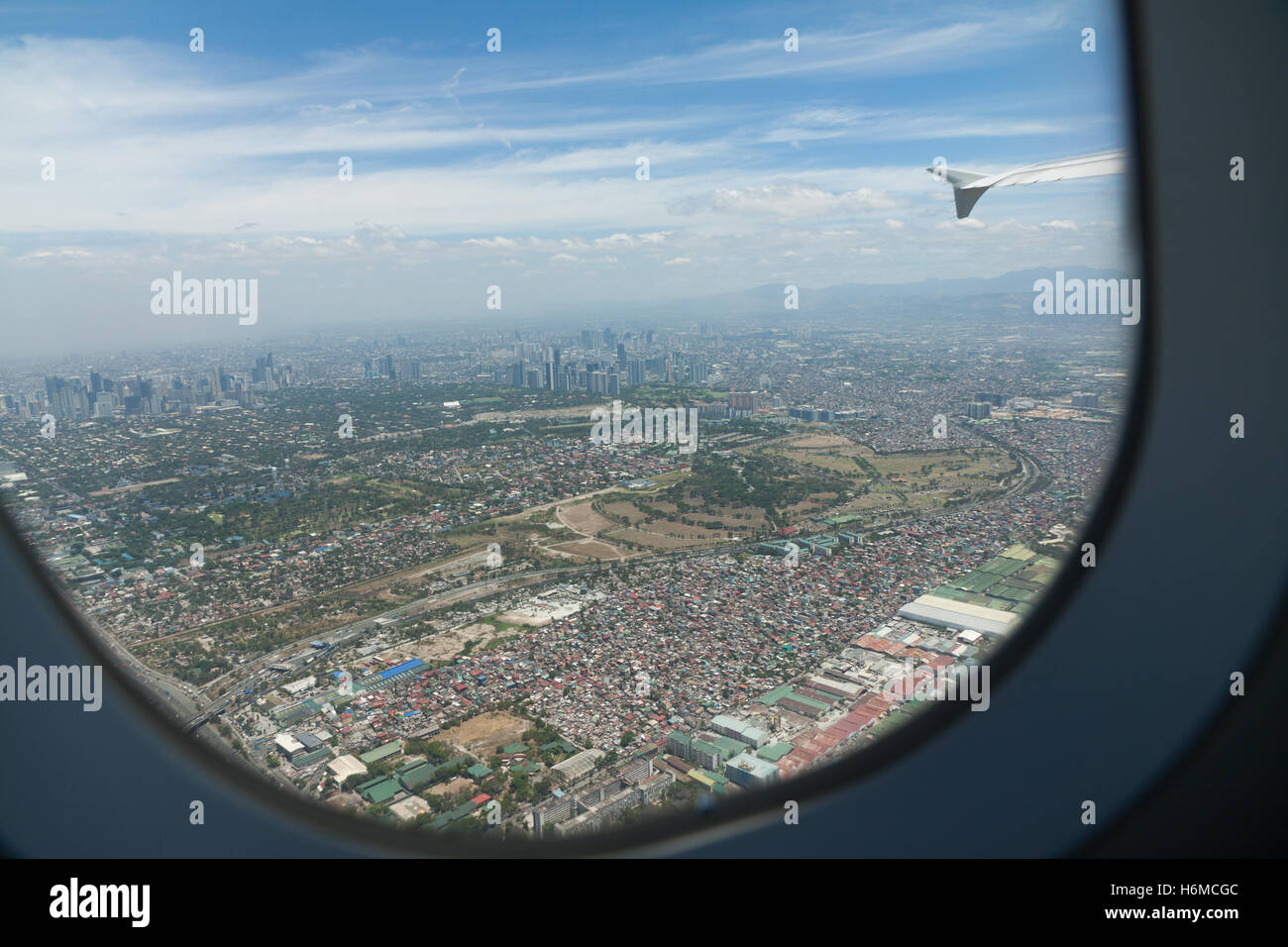 Manila view from the airplane, Philippines Stock Photo - Alamy