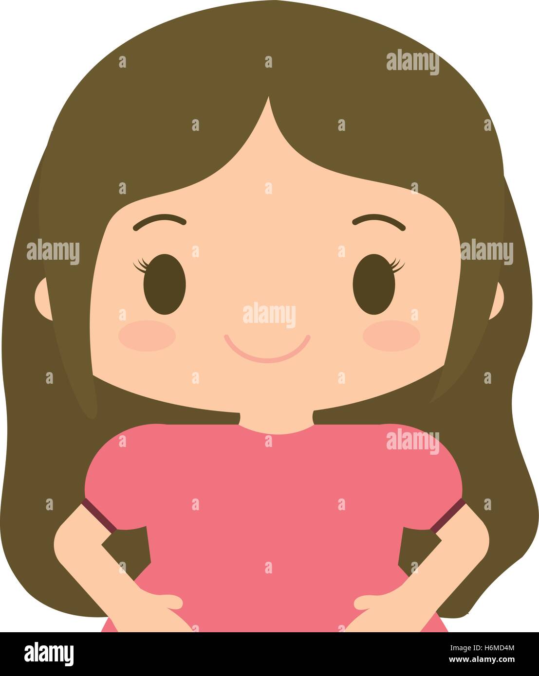happy girl character avatar vector illustration design Stock Vector ...
