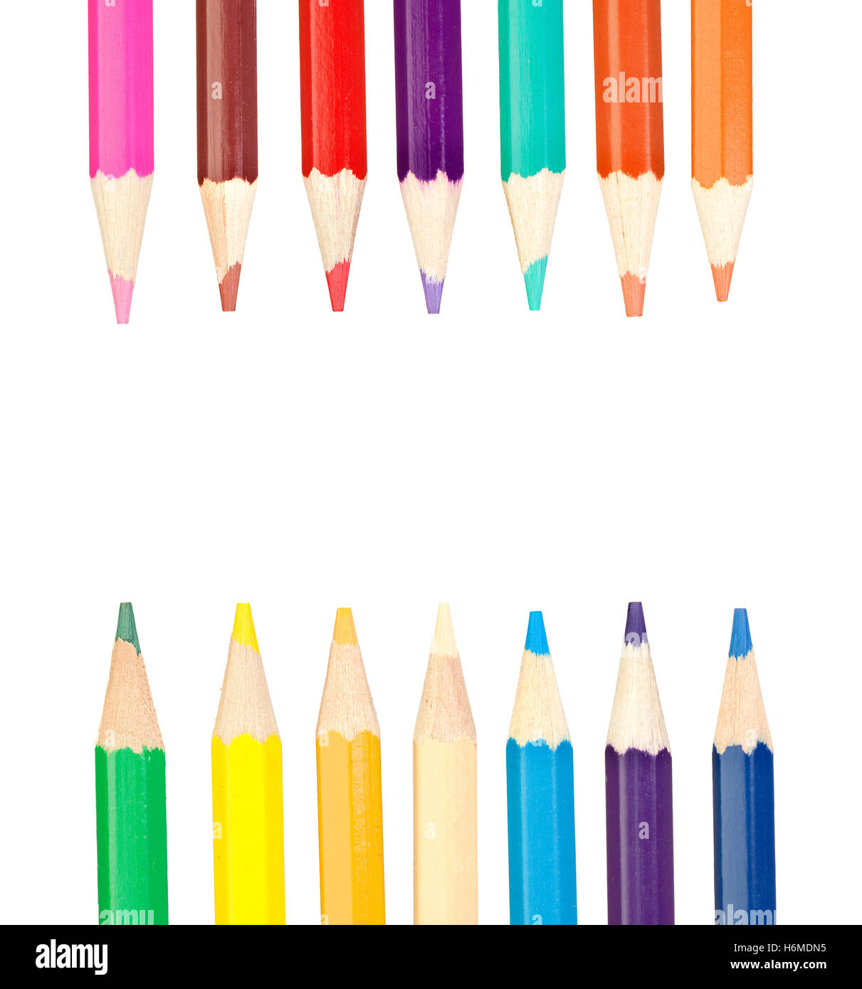 Colouring crayon pencils isolated on white background Stock Photo - Alamy