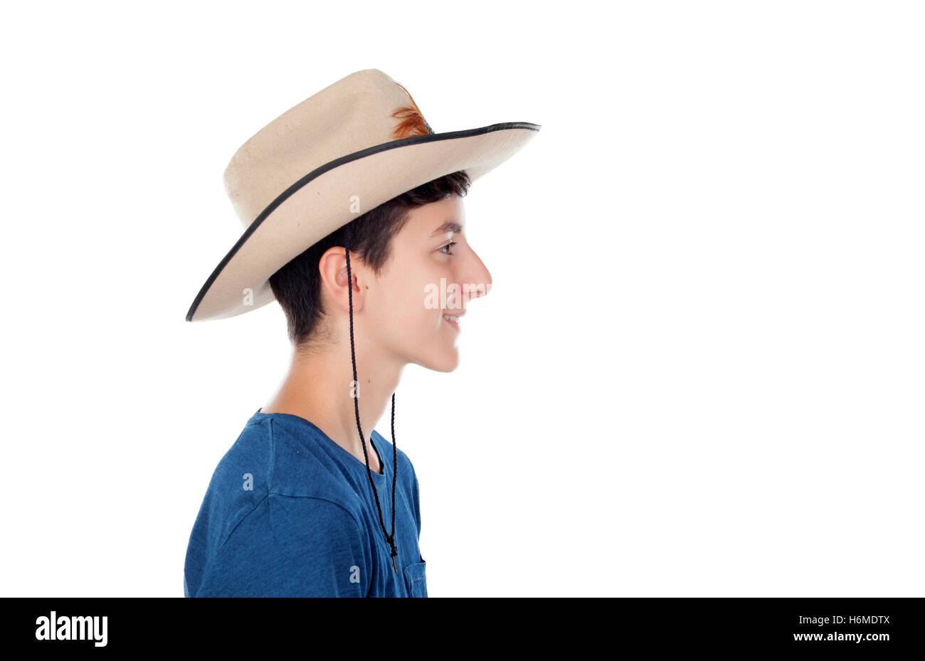 Teen boy cowboy hat Cut Out Stock Images & Pictures - Alamy