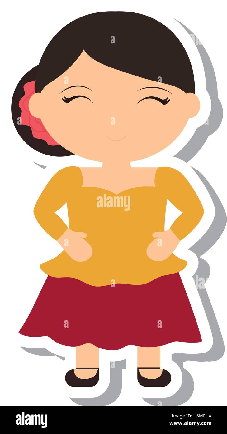 Spanish flamenco woman avatar vector illustration design Stock Vector ...