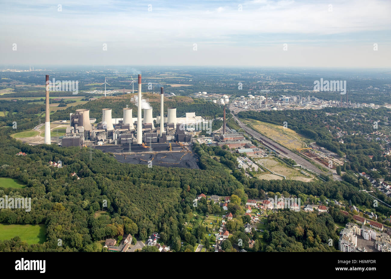 Aerial picture, Uniper powerplant Ltd, power station Gelsenkirchen ...