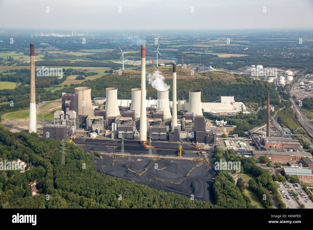 Aerial picture, Uniper powerplant Ltd, power station Gelsenkirchen ...