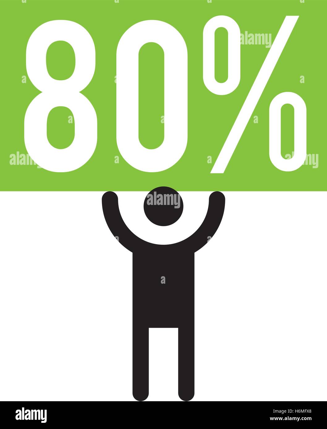 80 Percent and Man Icon Concept Design Stock Vector Image & Art - Alamy