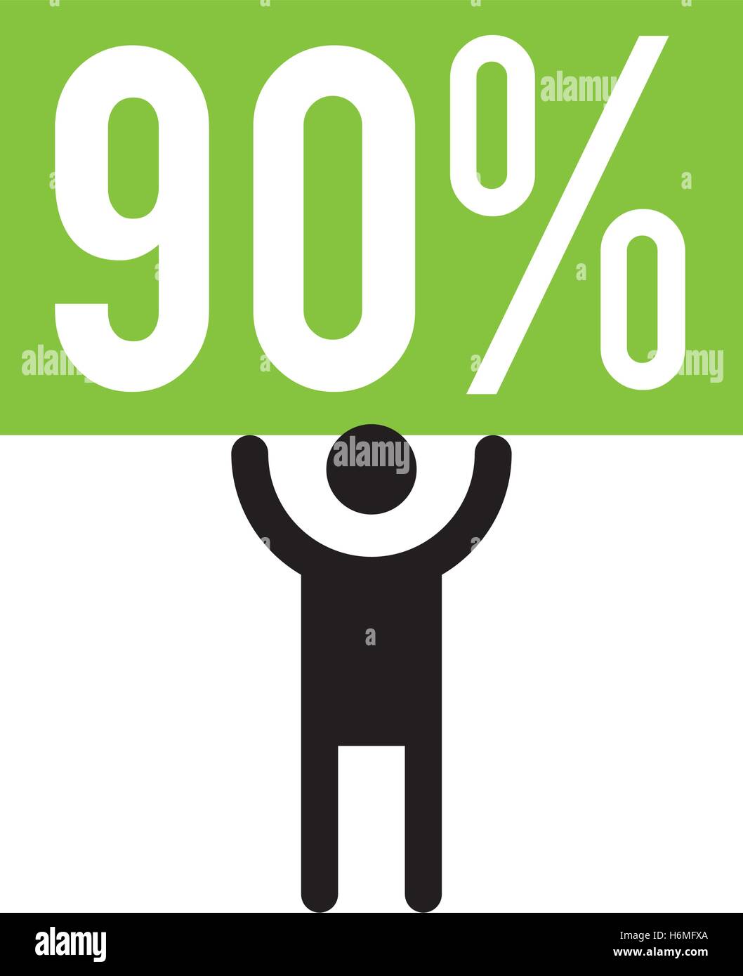90 Percent and Man Icon Concept Design Stock Vector Image & Art - Alamy